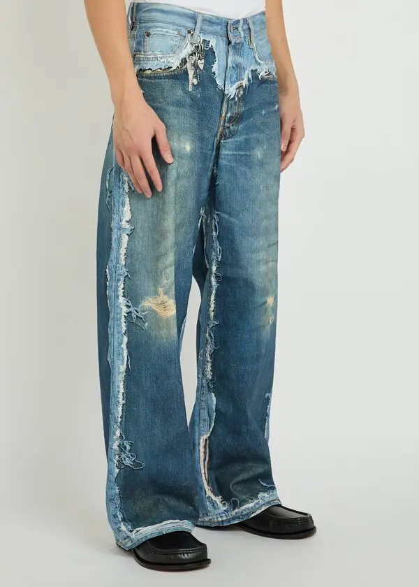 Acne Studios Printed Wide-leg Jeans