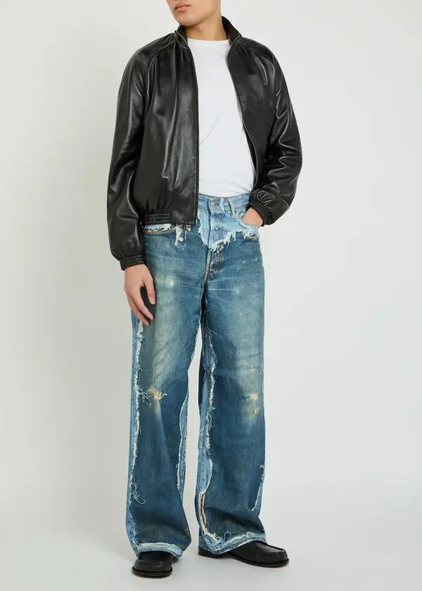 Acne Studios Printed Wide-leg Jeans