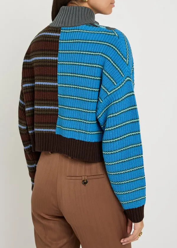 Staud Hampton Striped Cotton-blend Jumper