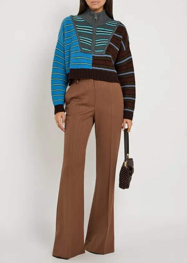 Staud Hampton Striped Cotton-blend Jumper