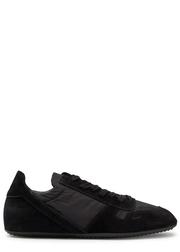 Rick Owens Panelled Nylon And Suede Sneakers - Black