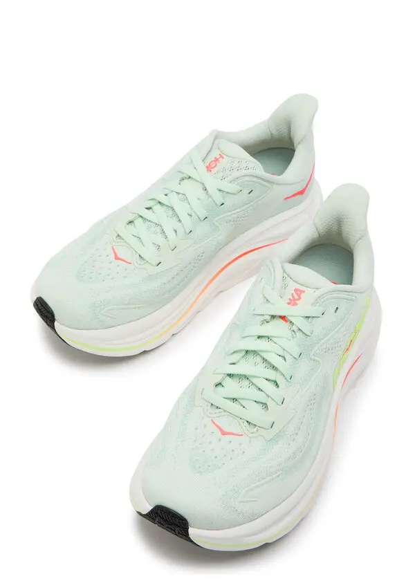 HOKA® Clifton 10 Jacquard Mesh-knit Sneakers - Blue