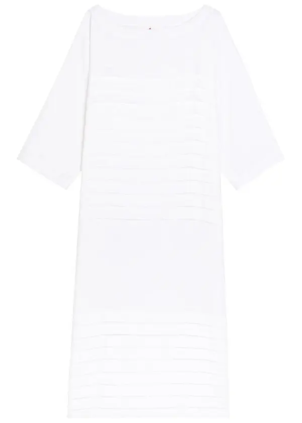 LES VACANCES D'IRINA Cleo Pleated Linen Midi Dress - White