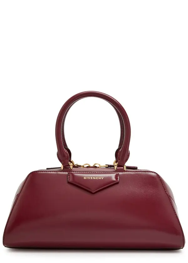 Givenchy Antigona East-west Small Leather Top Handle Bag - Burgundy