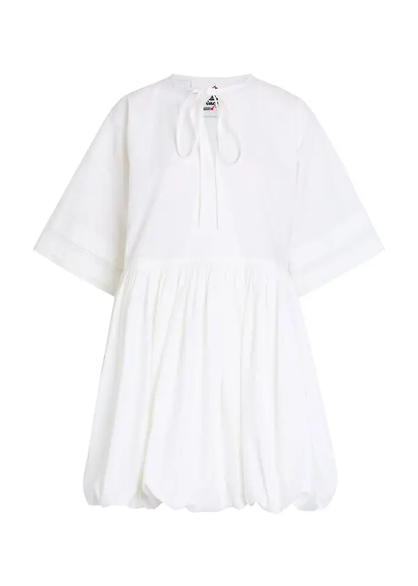 LES VACANCES D'IRINA Pino Textured Cotton Mini Dress - White