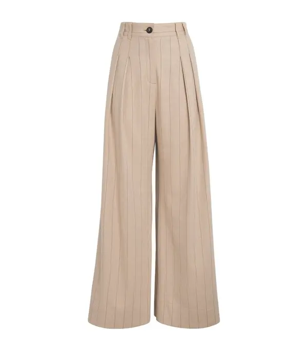 ME+EM Pinstripe Wide-leg Trousers - Neutral