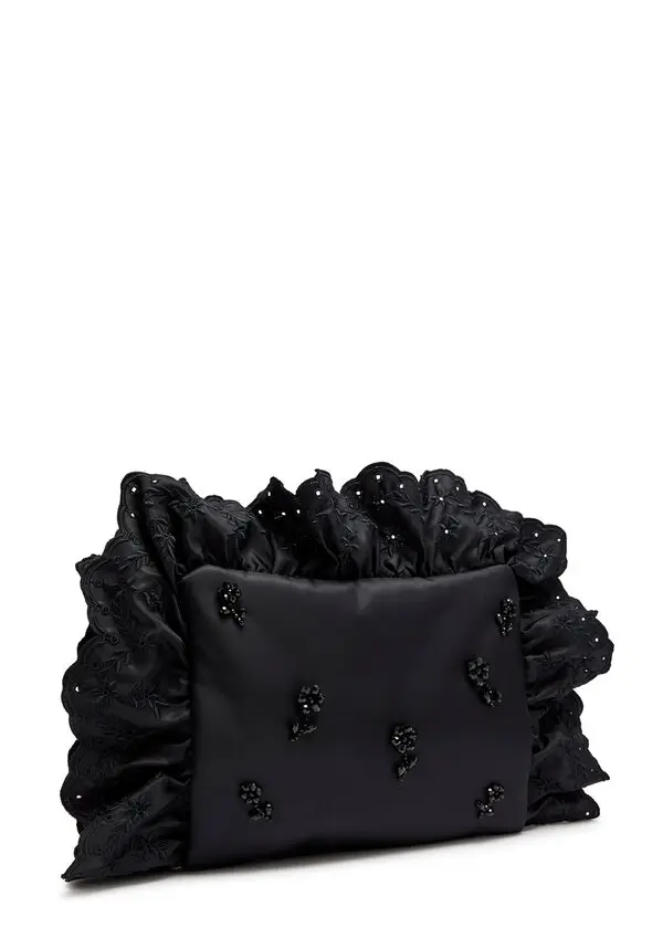 Simone Rocha Embroidered Padded Clutch - Black