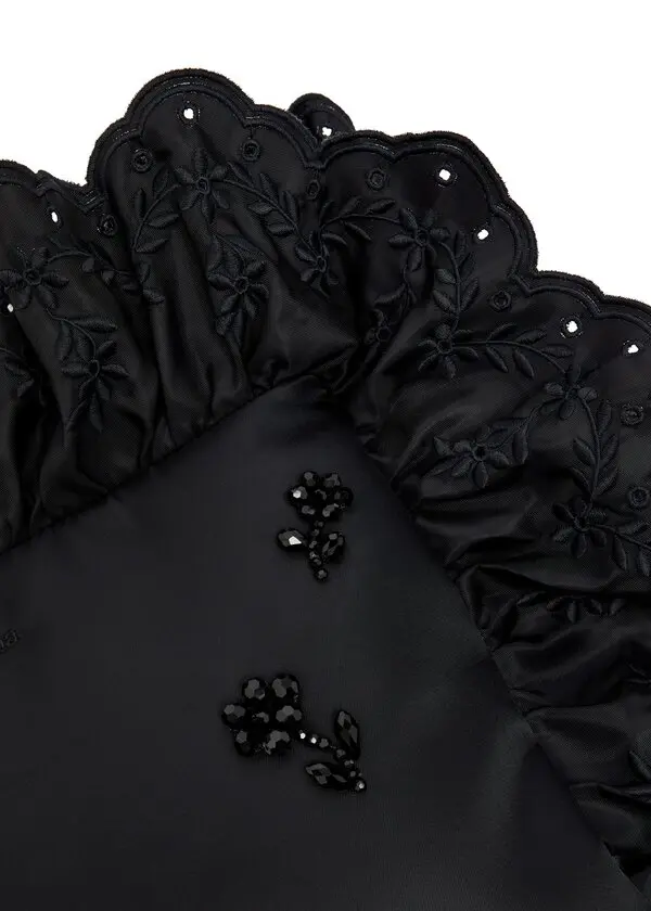 Simone Rocha Embroidered Padded Clutch - Black