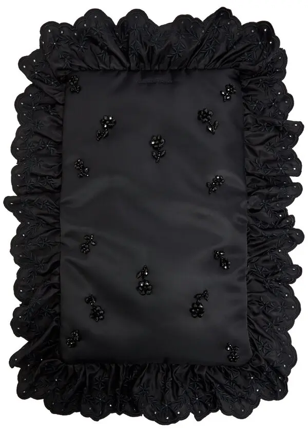 Simone Rocha Embroidered Padded Clutch - Black
