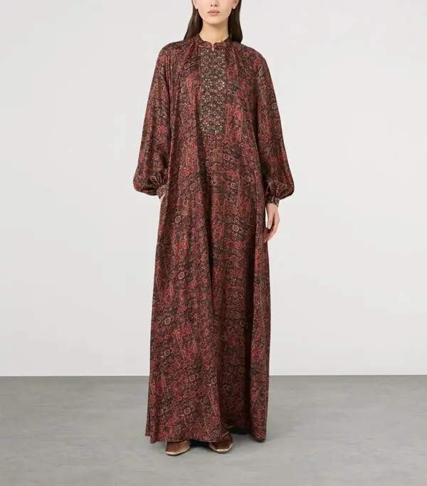 Max Mara Silk Printed Maxi Dress