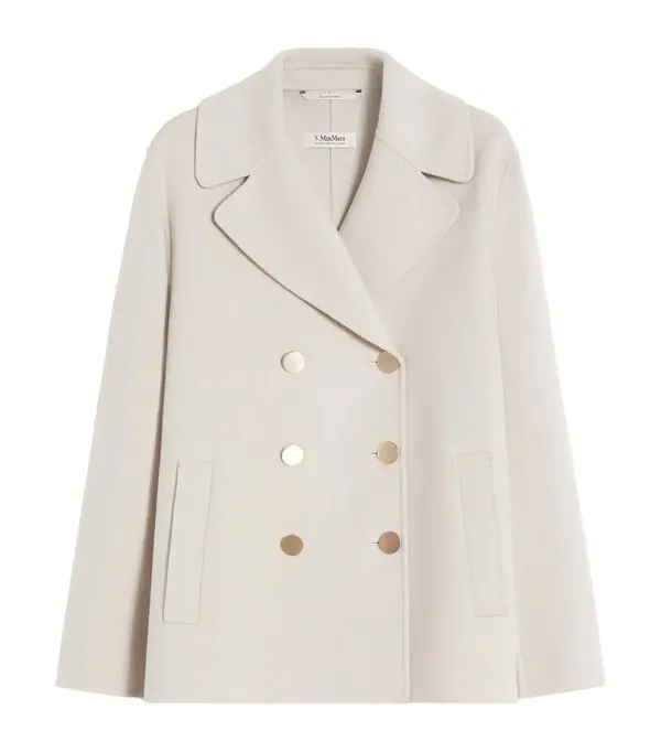 Max Mara Virgin Wool Double-breasted Coat - Beige