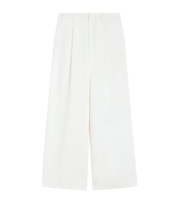 Max Mara Cotton-linen Aloa Trousers - White