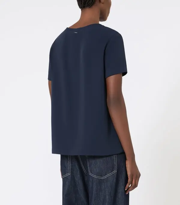 Max Mara Satin T-shirt - Blue