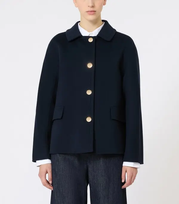 Max Mara Virgin Wool Single-breasted Jacket - Blue