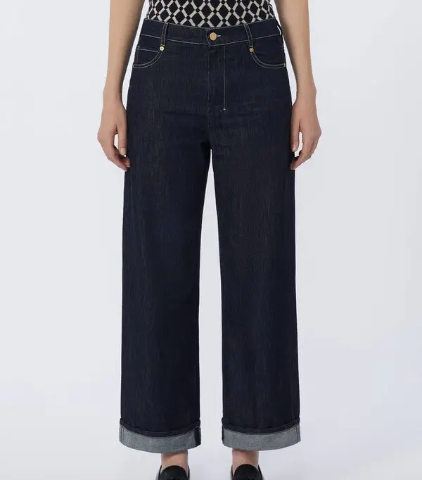 Max Mara Turn-up Hem Wide-leg Jeans