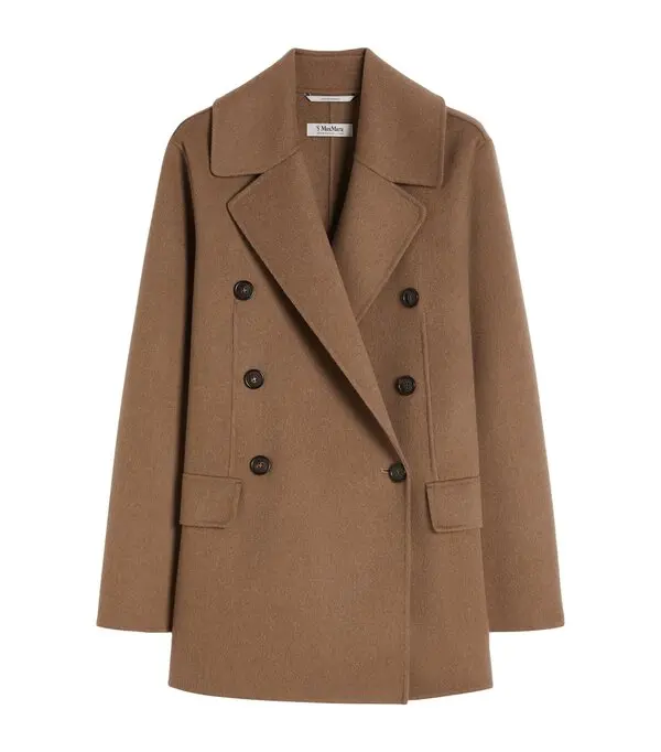 Max Mara Virgin Wool Double-breasted Coat - Beige