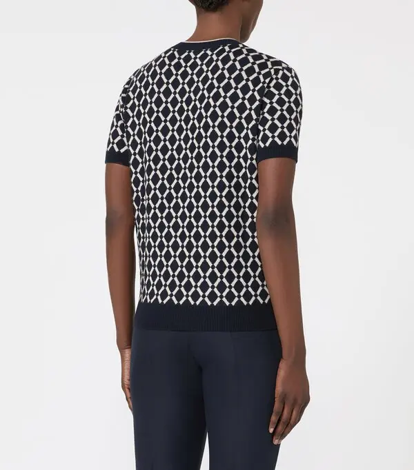 Max Mara Wool Geometric Print Sweater