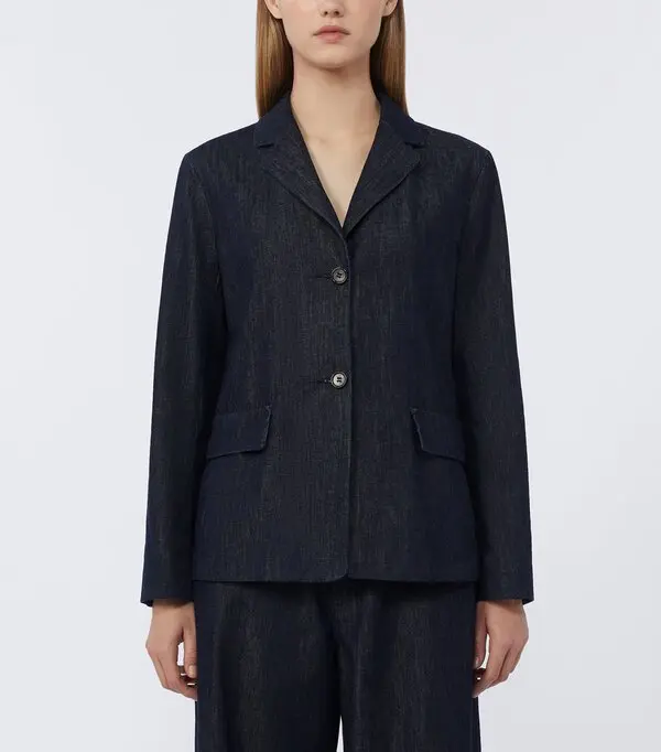 Max Mara Denim Single-breasted Blazer