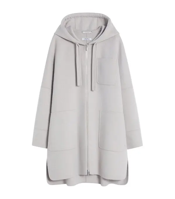 Max Mara Virgin Wool Hooded Coat - Beige