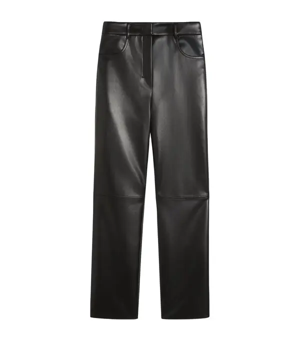 Max Mara Faux Leather Wide-leg Trousers - Black