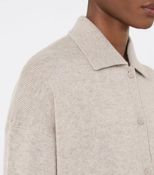 Max Mara Wool-cashmere Collared Cardigan - Beige