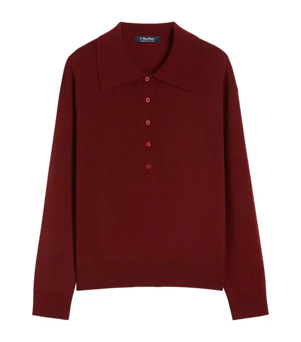 Max Mara Wool Polo-collar Sweater - Red