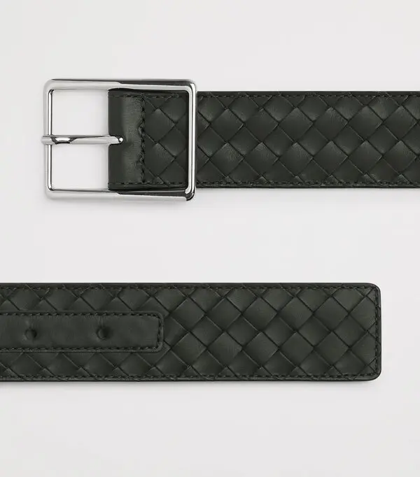 Bottega Veneta Leather Intrecciato Piccolo Belt