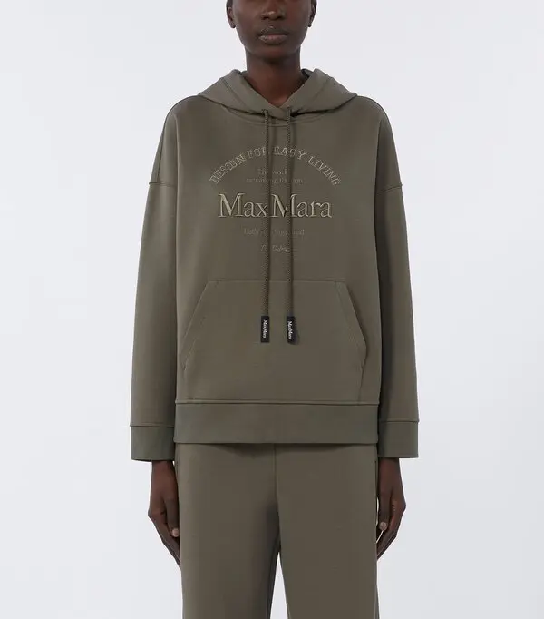 Max Mara Cotton-blend Embroidered Hoodie