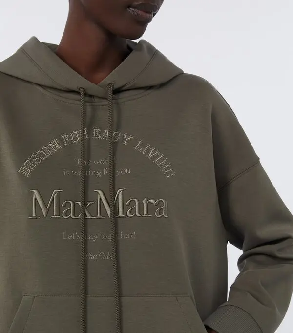 Max Mara Cotton-blend Embroidered Hoodie