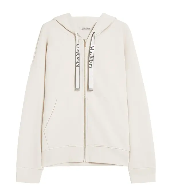 Max Mara Cotton-blend Zip-up Hoodie - White