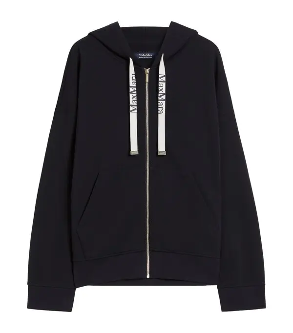 Max Mara Cotton-blend Zip-up Hoodie - Blue