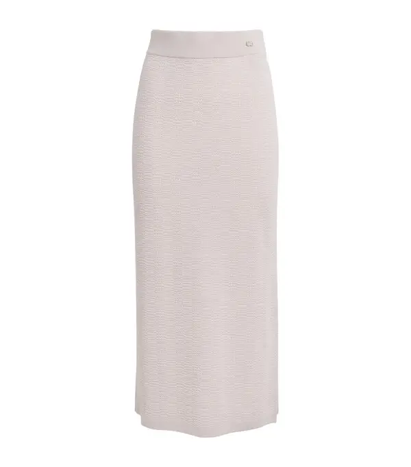 Agnona Wool-blend Midi Skirt - Grey