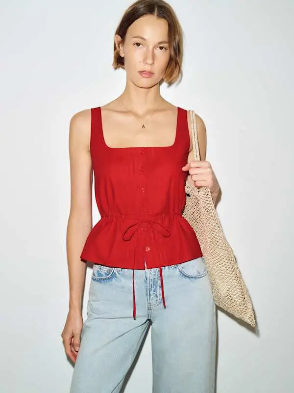 REFORMATION Elowen Top - Red