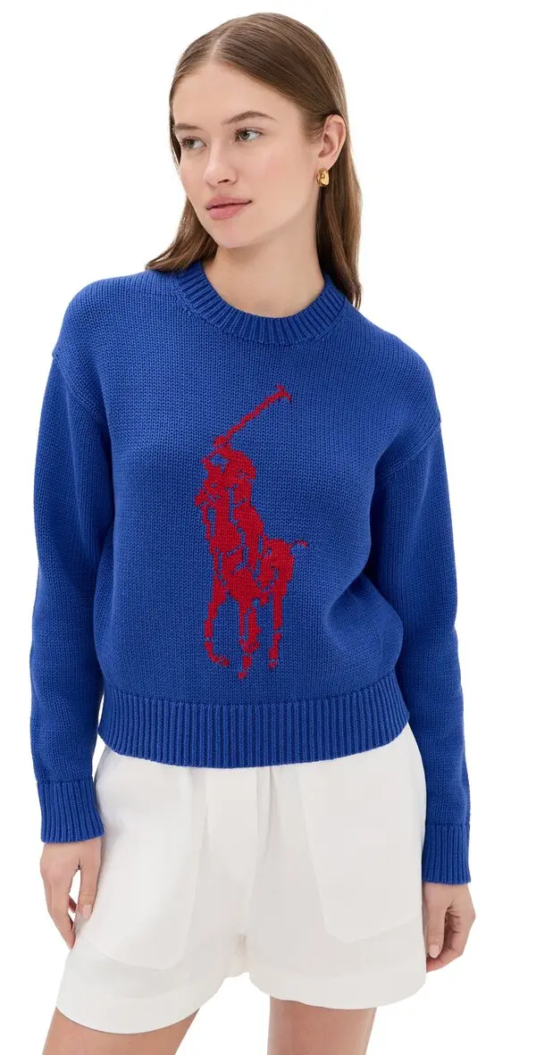 Polo Ralph Lauren Cotton Long Sleeve Crew Neck Pullover - Bright Royal