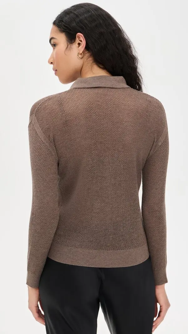 L'Agence Carine Pointelle Collared Sweater