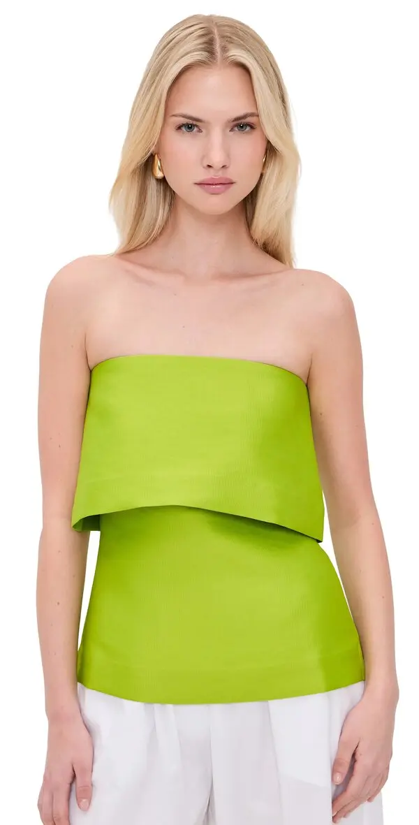 ALIGNE Felix Satin Strapless Top - Lime