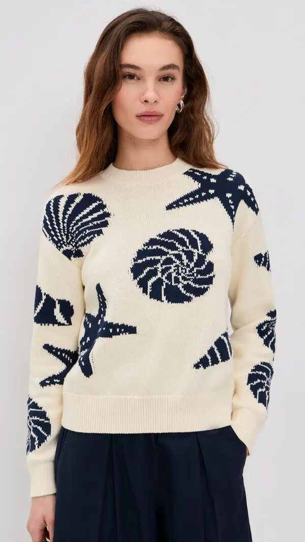 Rails Zoey Nautical Patterned Sweater - Seashells