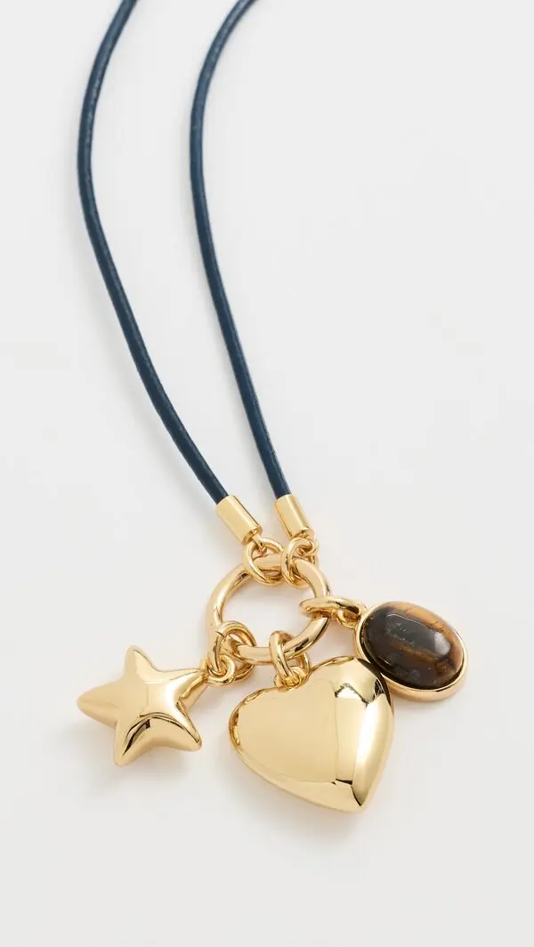 Madewell Leather Charm Clip Necklace