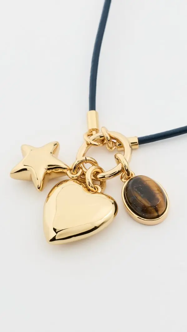 Madewell Leather Charm Clip Necklace