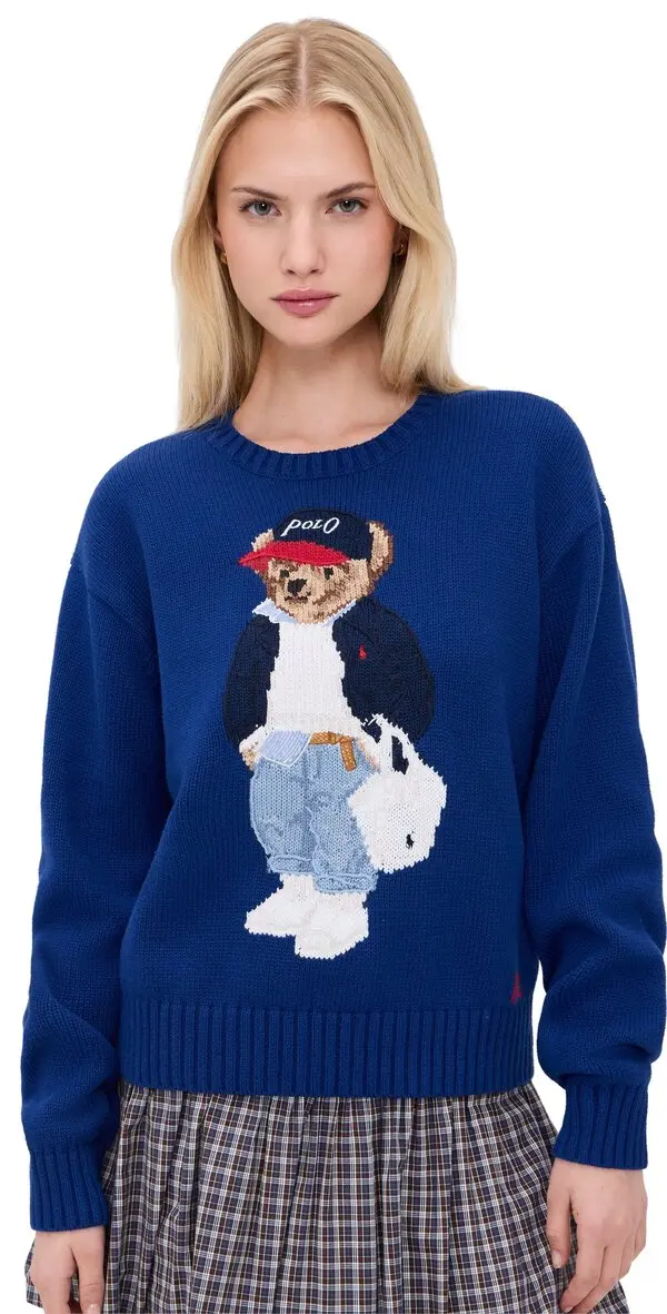 Polo Ralph Lauren Cotton Bear Pullover - Sporting Royal