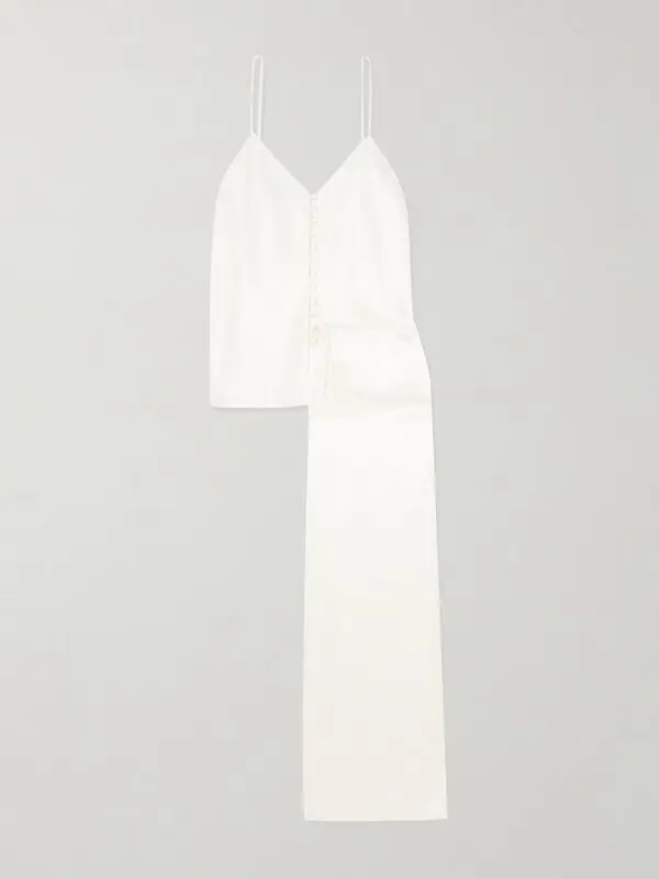 Olivia Von Halle Blair Silk-satin Pajamas - Neutrals