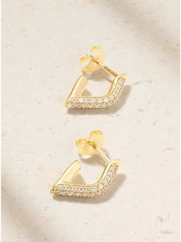 SYDNEY EVAN 14-karat Diamond Hoop Earrings - Gold