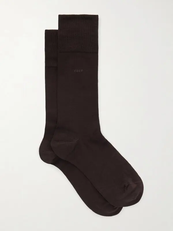 CDLP Set Of Six Cotton-blend Socks - Brown