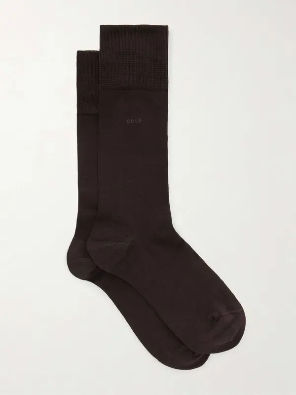 CDLP Set Of Six Cotton-blend Socks - Dark Brown