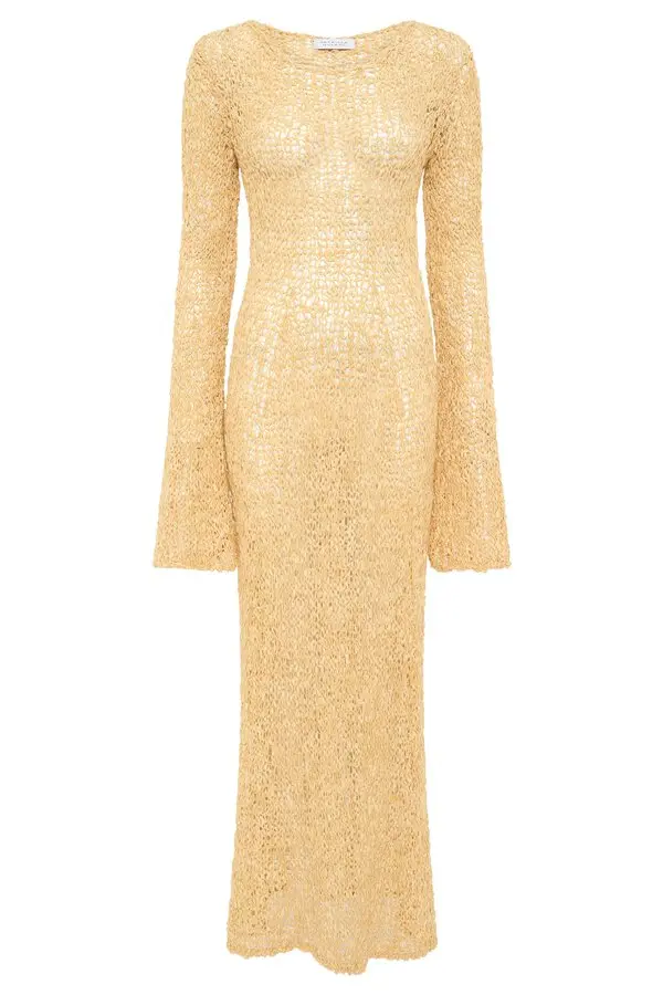 Gabriela Hearst Elinea Knit Maxi Dress In Silk Cashmere Linen - Hay