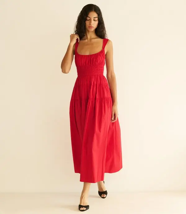 DÔEN Clover Dress - Deep Tomato