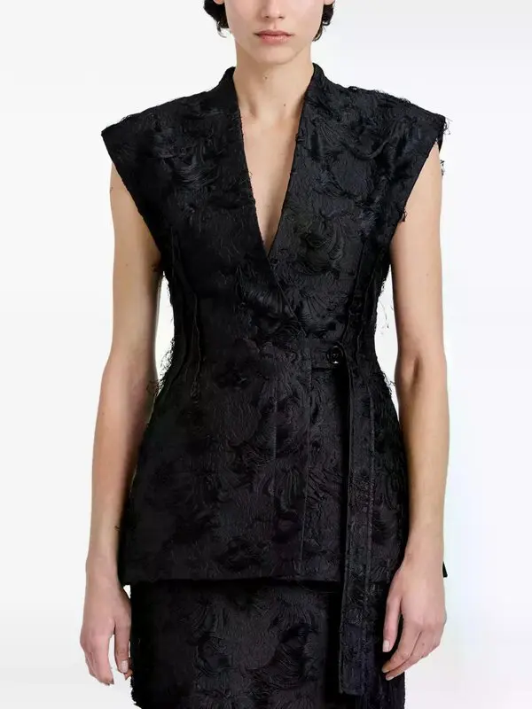 Proenza Schouler Cindle Jacquard Gillet - Black