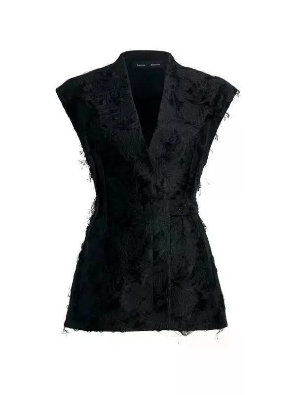 Proenza Schouler Cindle Jacquard Gillet - Black