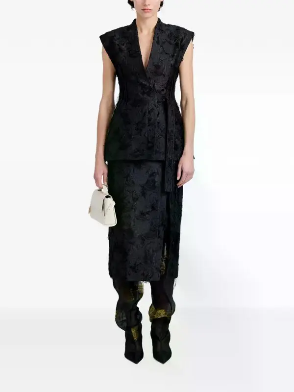 Proenza Schouler Cindle Jacquard Gillet - Black