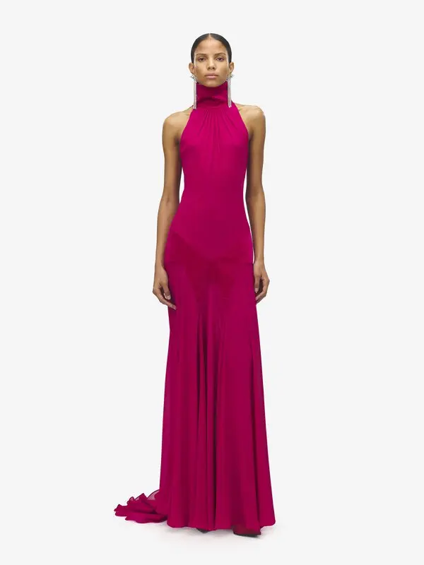 Alexander McQueen Silk Georgette Evening Dress - Pink